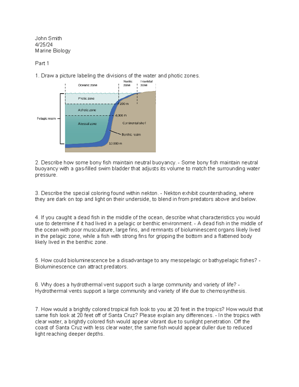 Marine Biology Unit 10 Study Guide: Key Concepts & Adaptations - Studocu