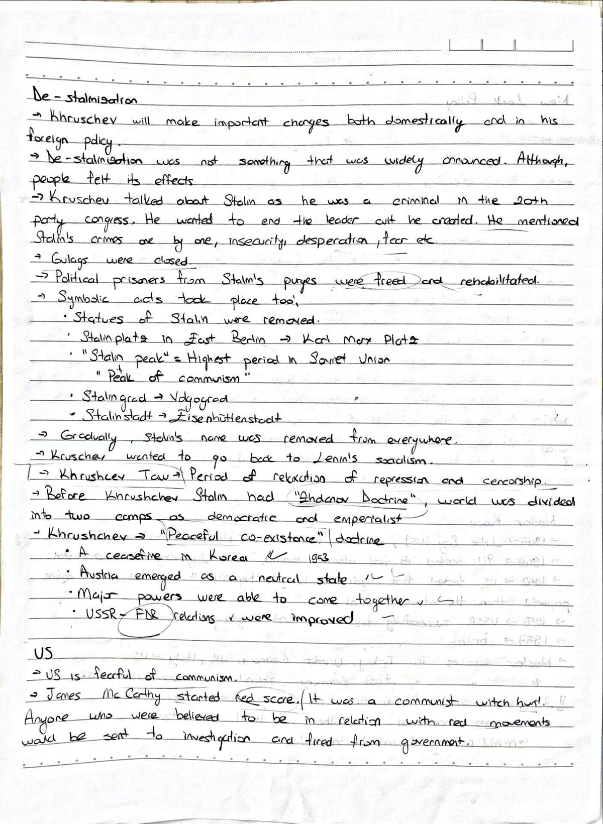 Khrushchev's De-Stalinization and Its Global Impact: Course Notes (HIST ...