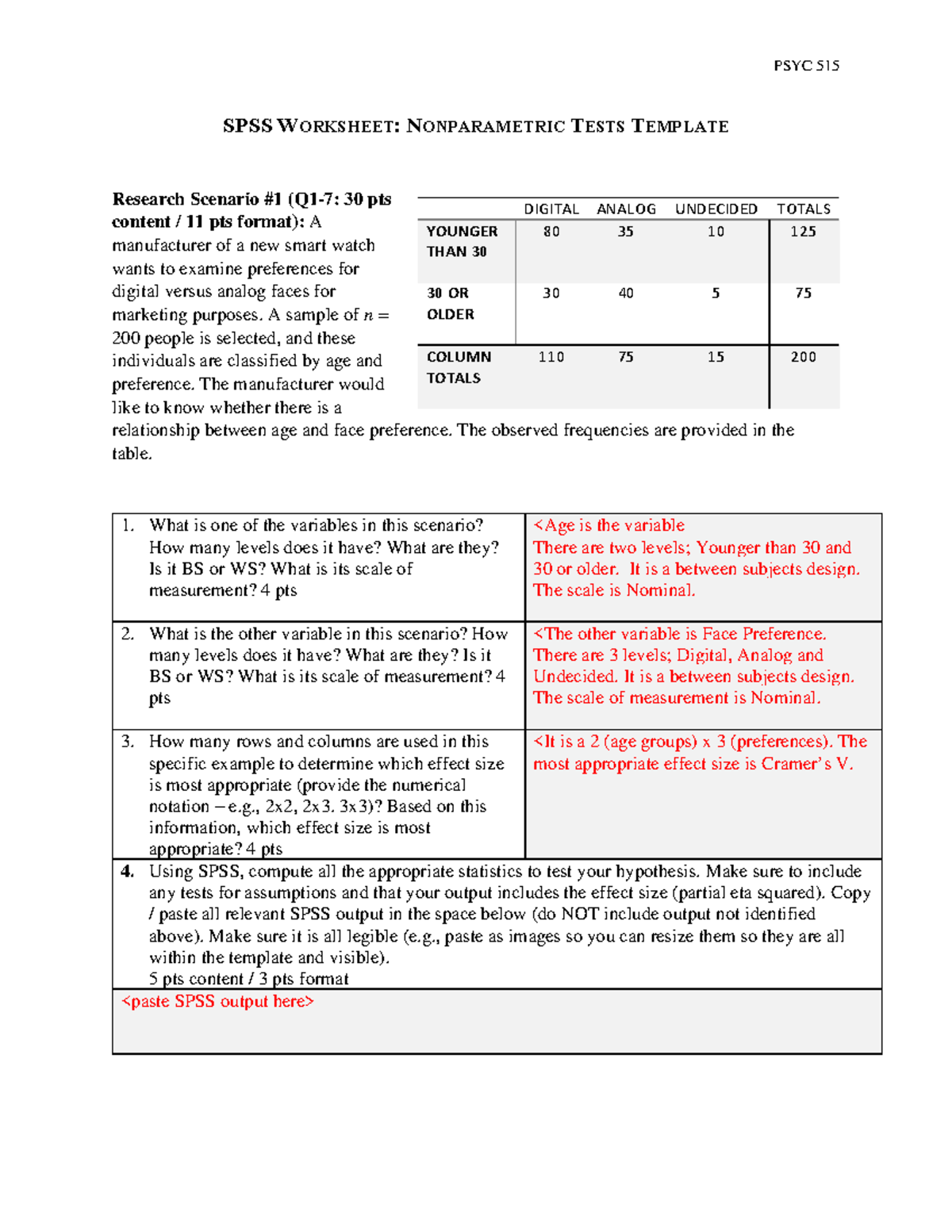 SPSS PSYC 51 Nonparametric Tests Worksheet Template - Studocu