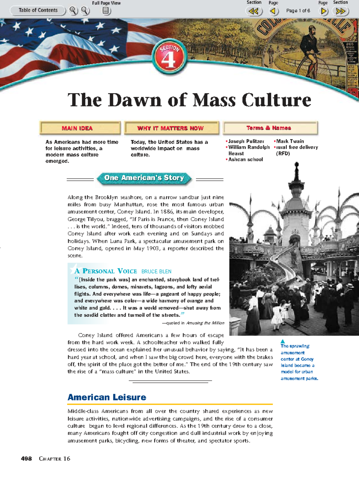 The Rise of Mass Culture in America: Retail, Leisure, and Change (HIST ...