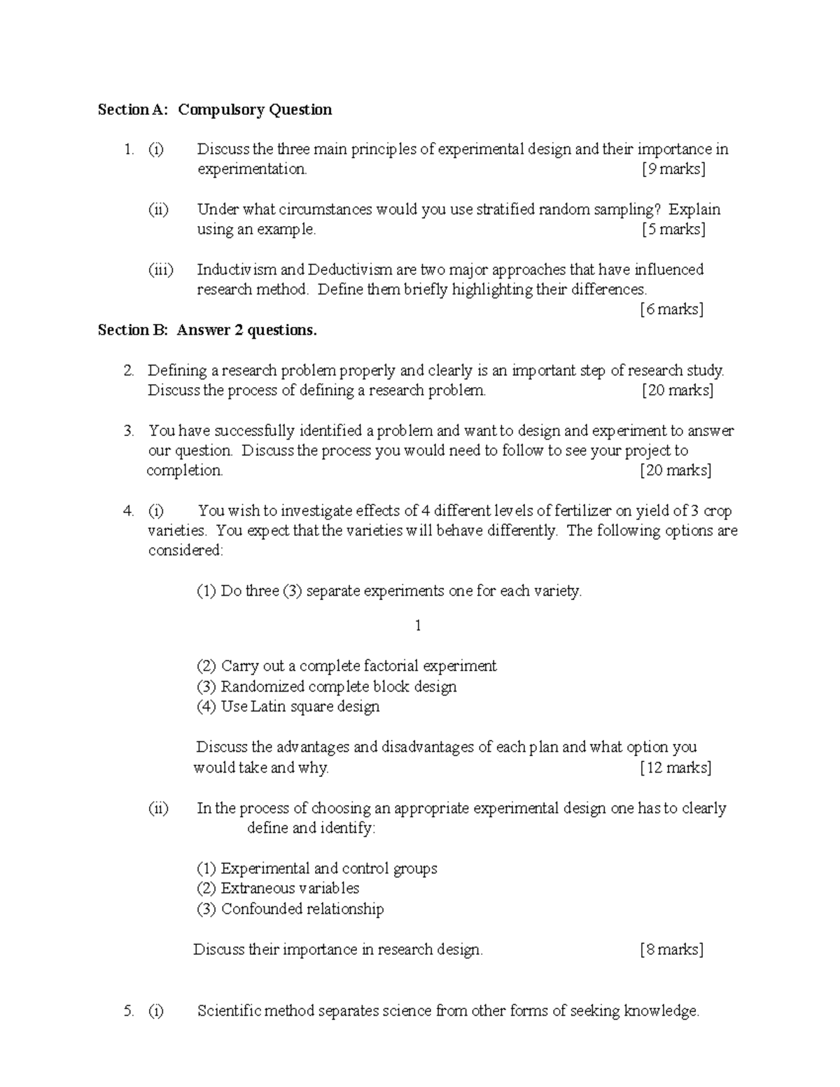 ENSC703 - Principles of Experimental Design & Research Methodologies ...