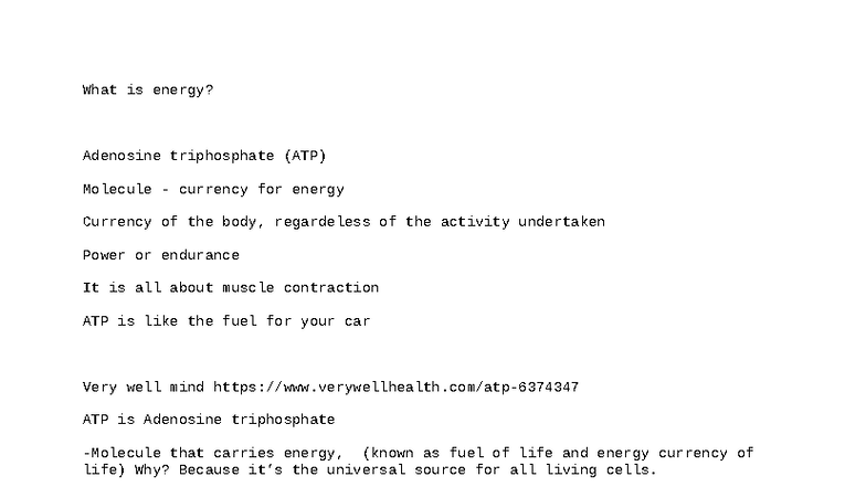 Week 1 Lecture Notes: Understanding ATP as Energy Currency - Studocu