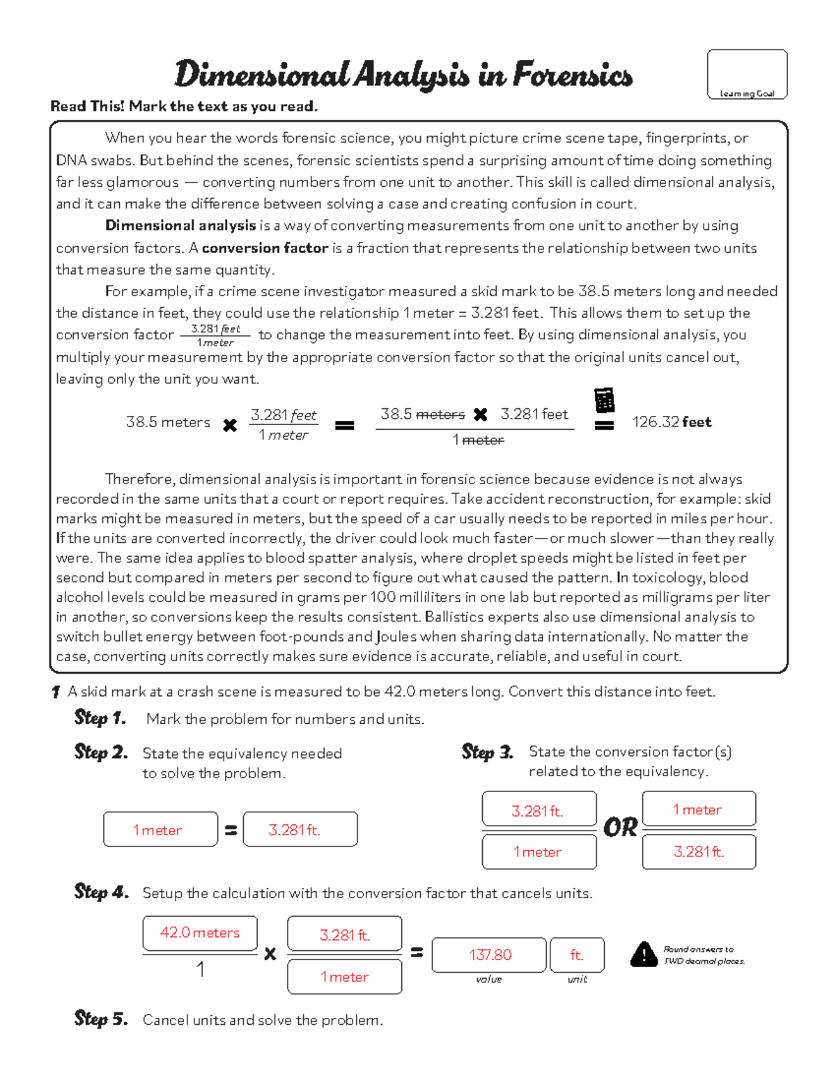 Dimensional Analysis in Forensic Science: Conversions & Applications ...