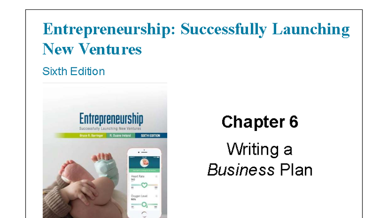 Entrepreneurship (ENT 101): Chapter 6 - Writing a Business Plan - Studocu