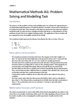 2023 QCE Mathematical Methods IA1 PSMT - Introduction As the negative effects of climate change ...