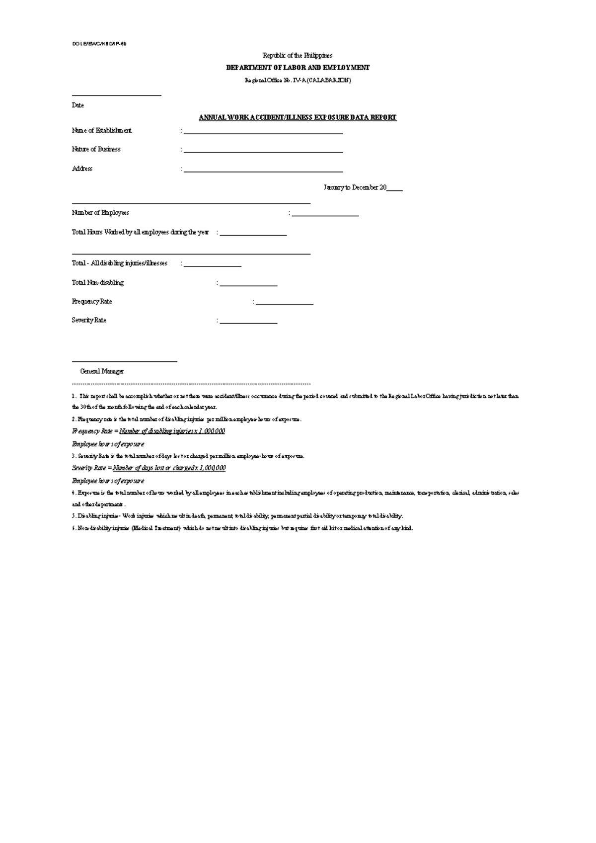 Annual Work Accident & Illness Exposure Data Report (Philippines) - Studocu