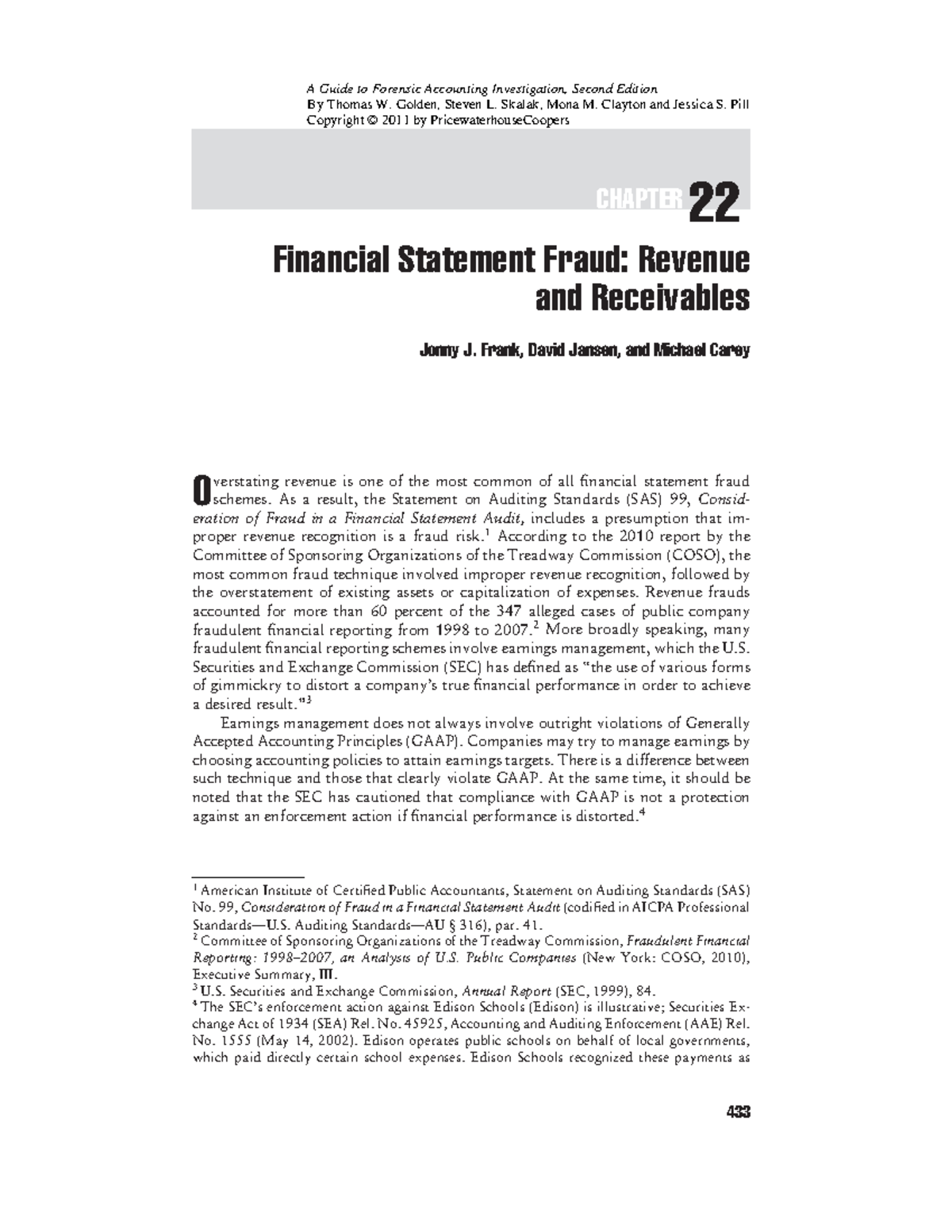 Financial Statement Fraud: Revenue and Receivables (ACC 440) - Studocu