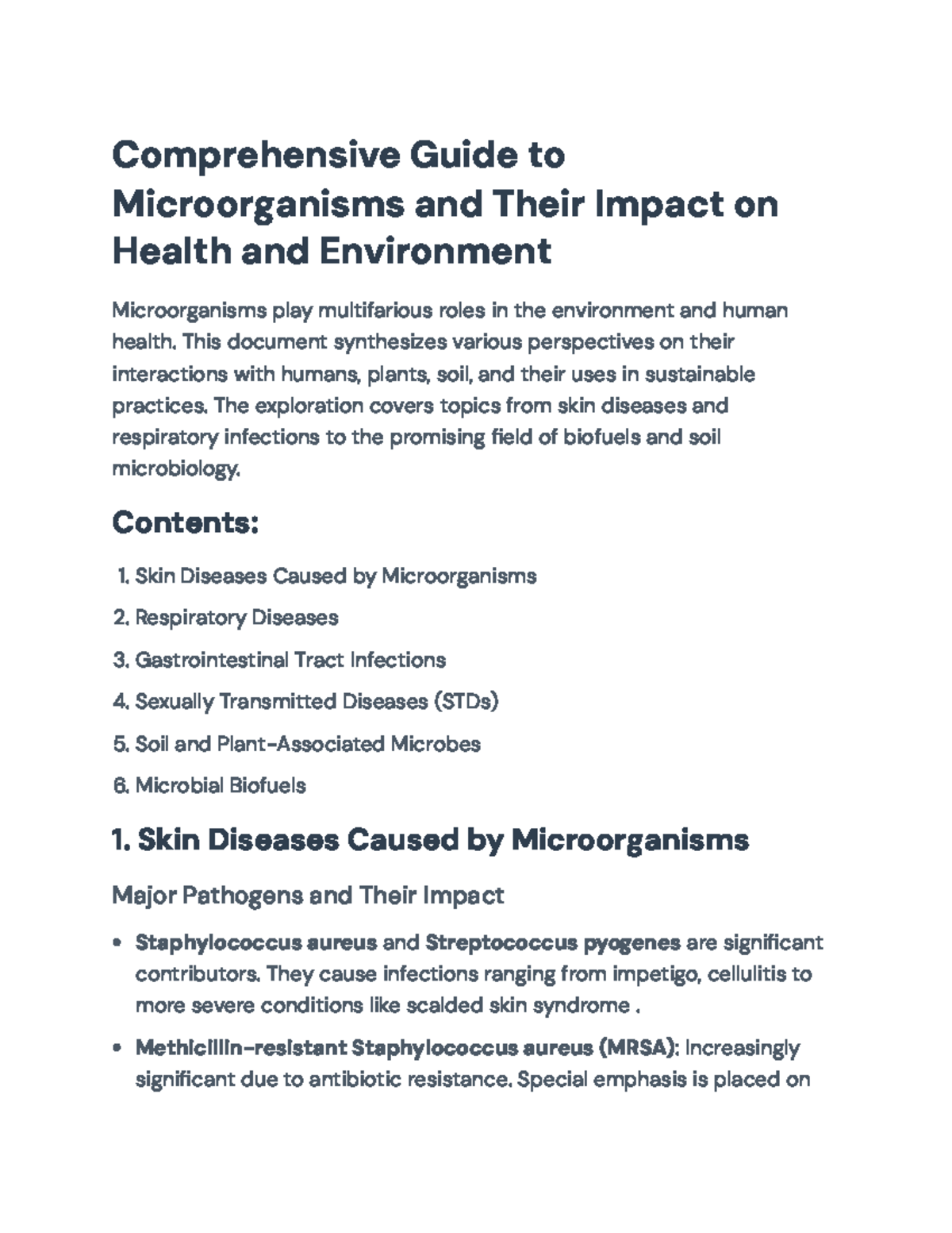 Comprehensive Guide to Microorganisms: Health & Enviro Impacts - Studocu