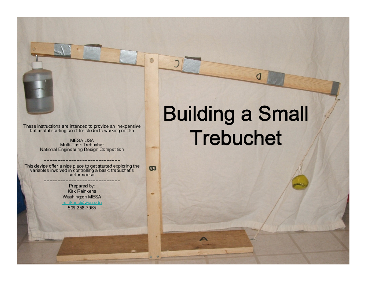 Building 2520: Trebuchet Construction Guide for MESA USA Competition - Studocu