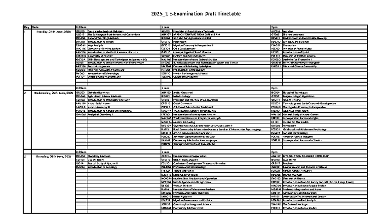 2025_1 Draft Timetable for Financial Accounting I - Studocu