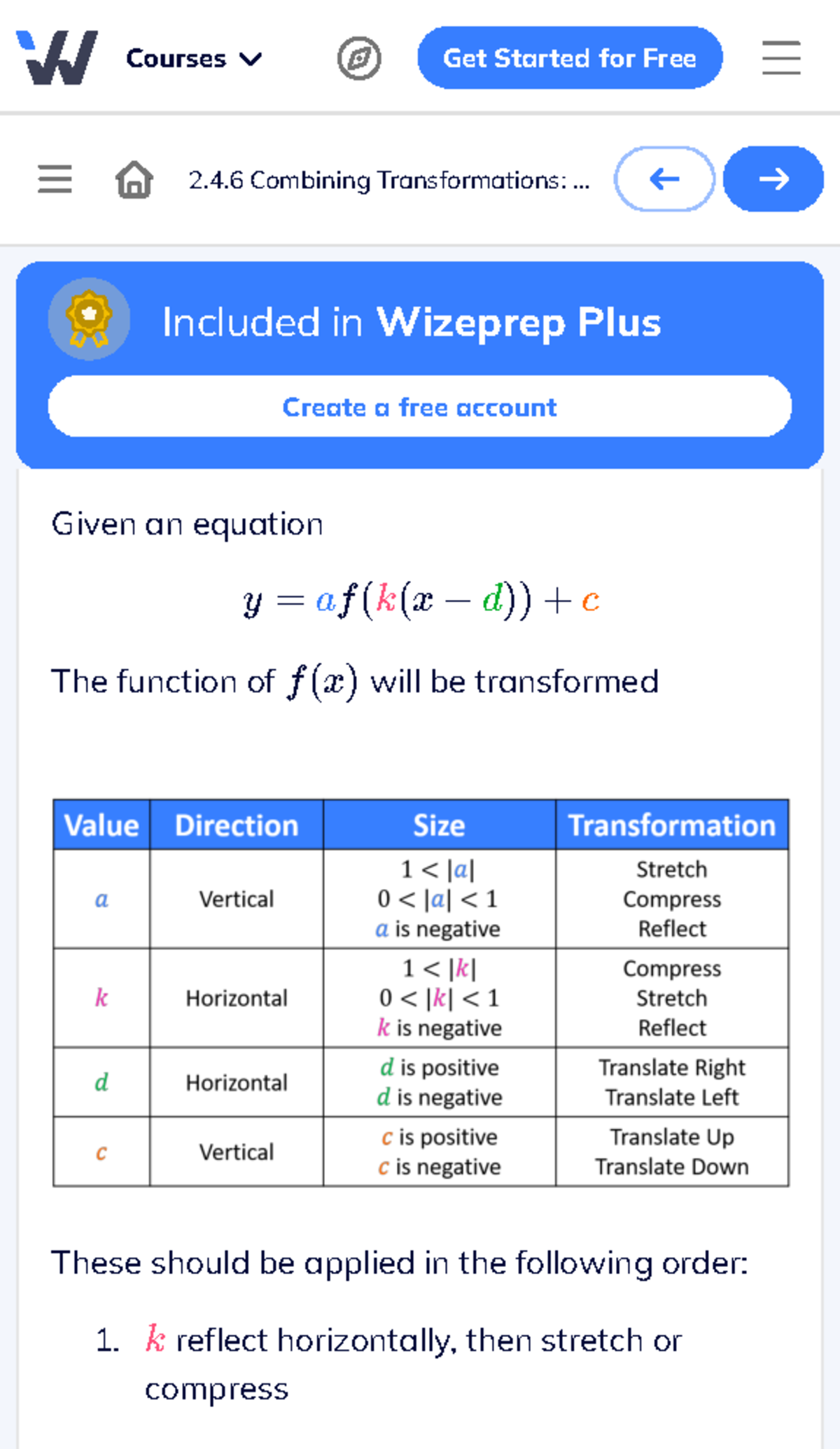 Cheatsheet Grade 11 Functions - Biology 1001A - 2.4 Combining ...