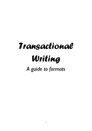 Transactional-formats-booklet - i Transactional Writing A guide to ...