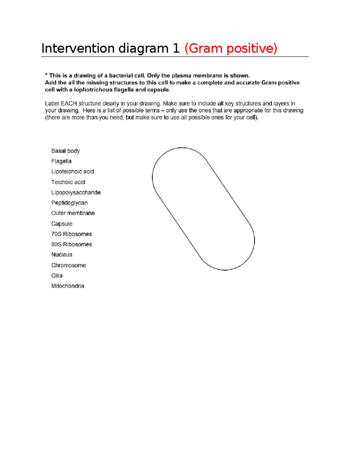 Generalized Eukaryotic Cell Structure and Intervention Diagrams - BIO ...