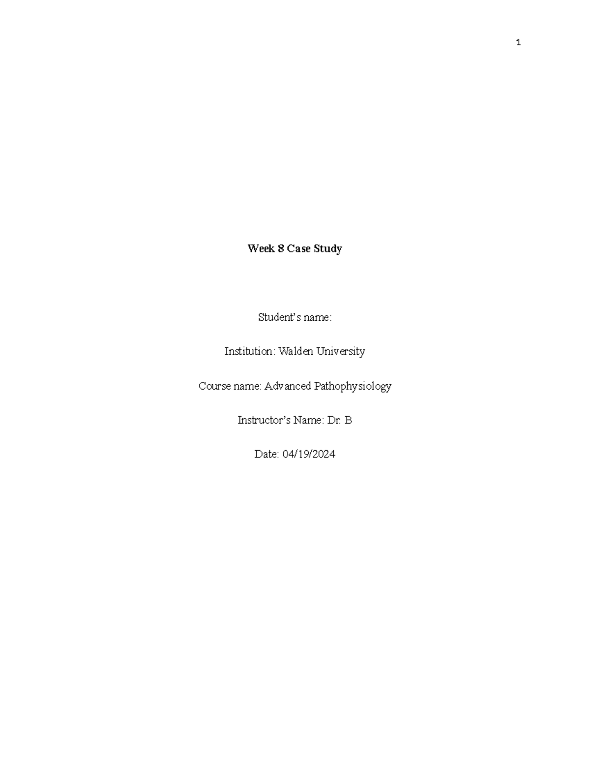 Advanced Pathophysiology (AP) Week 8 Case Study: Gout Analysis - Studocu