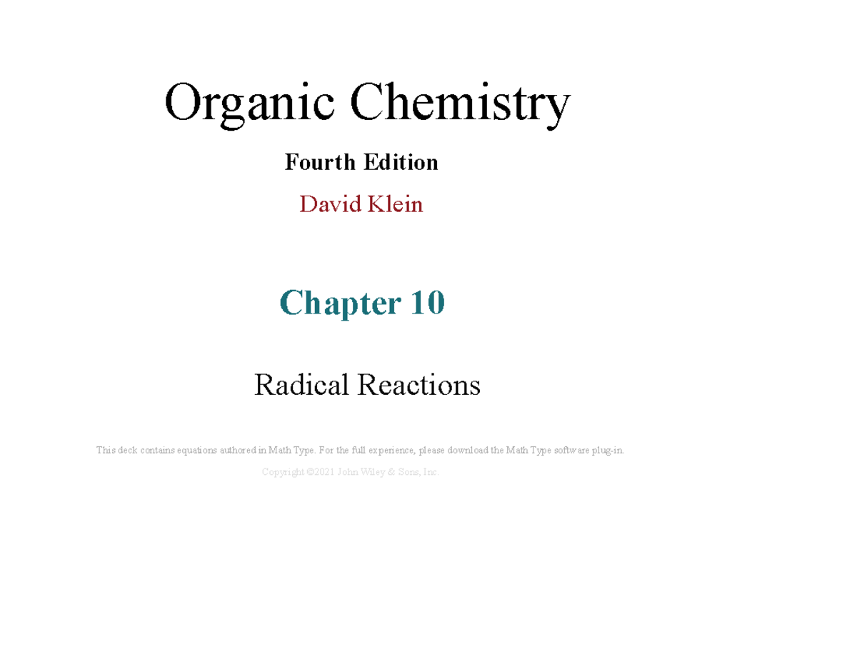 219+CHAP+10+F24+Radical+Reactions+in+Organic+Chemistry - Studocu