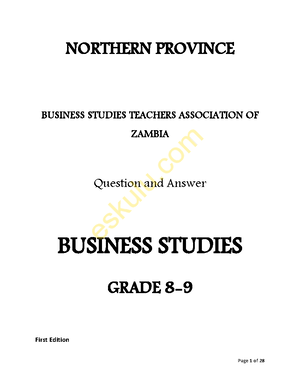 Business Administration Lecture Notes Business Administration Lecture