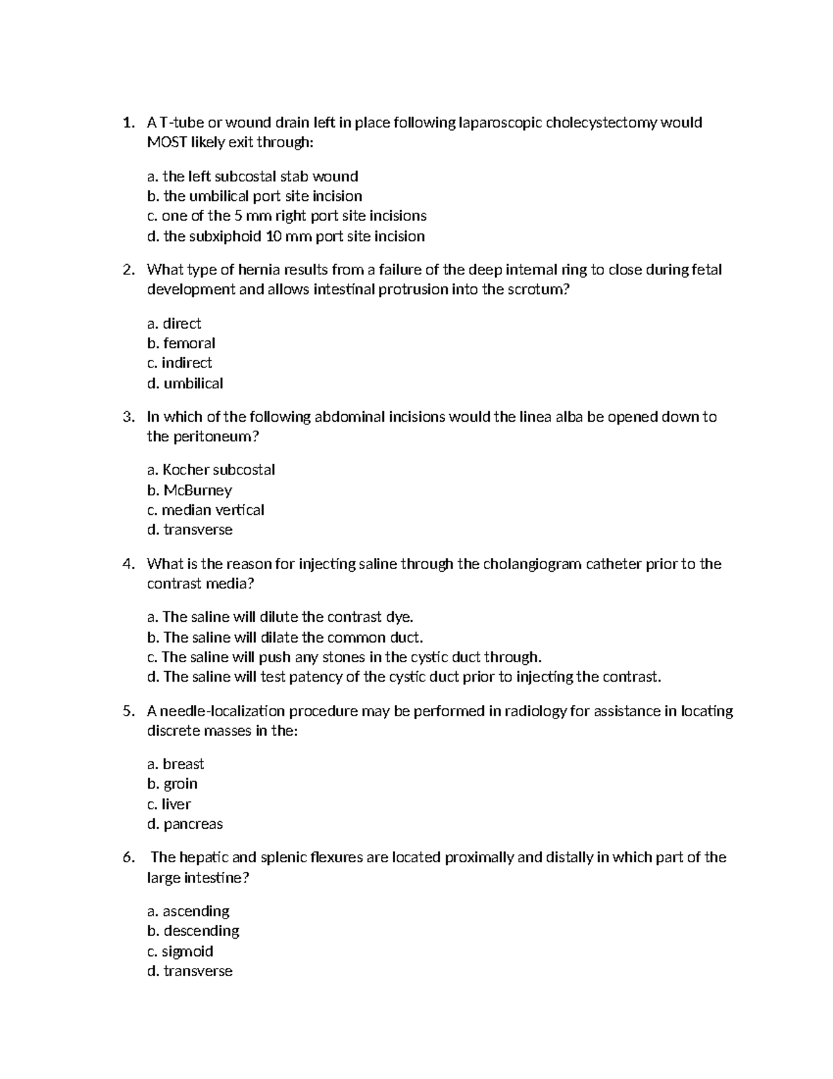 General Surgery Quiz Q&A for Exam Prep - Comprehensive Guide - Studocu