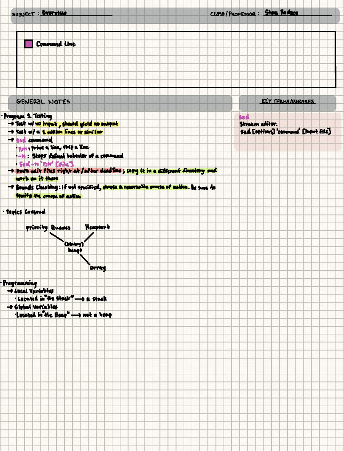 Programming Concepts and Heap Overview Notes - Studocu