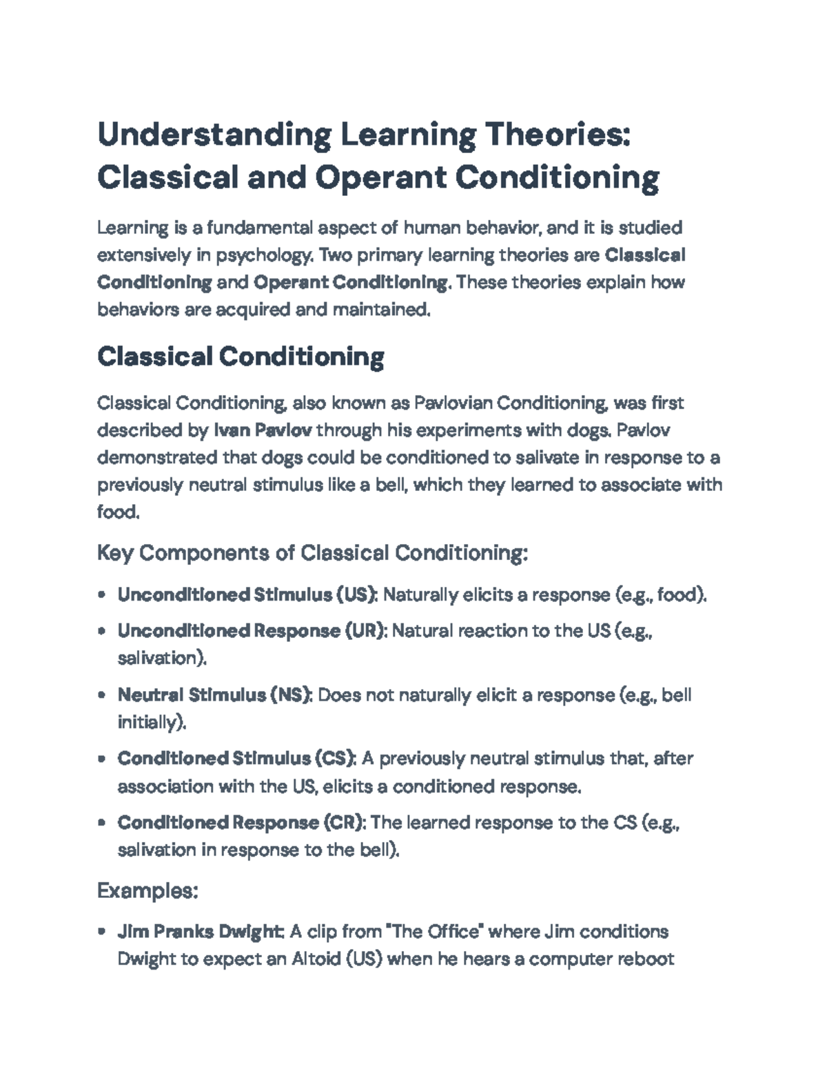 Understanding Learning Theories: Classical & Operant Conditioning ...