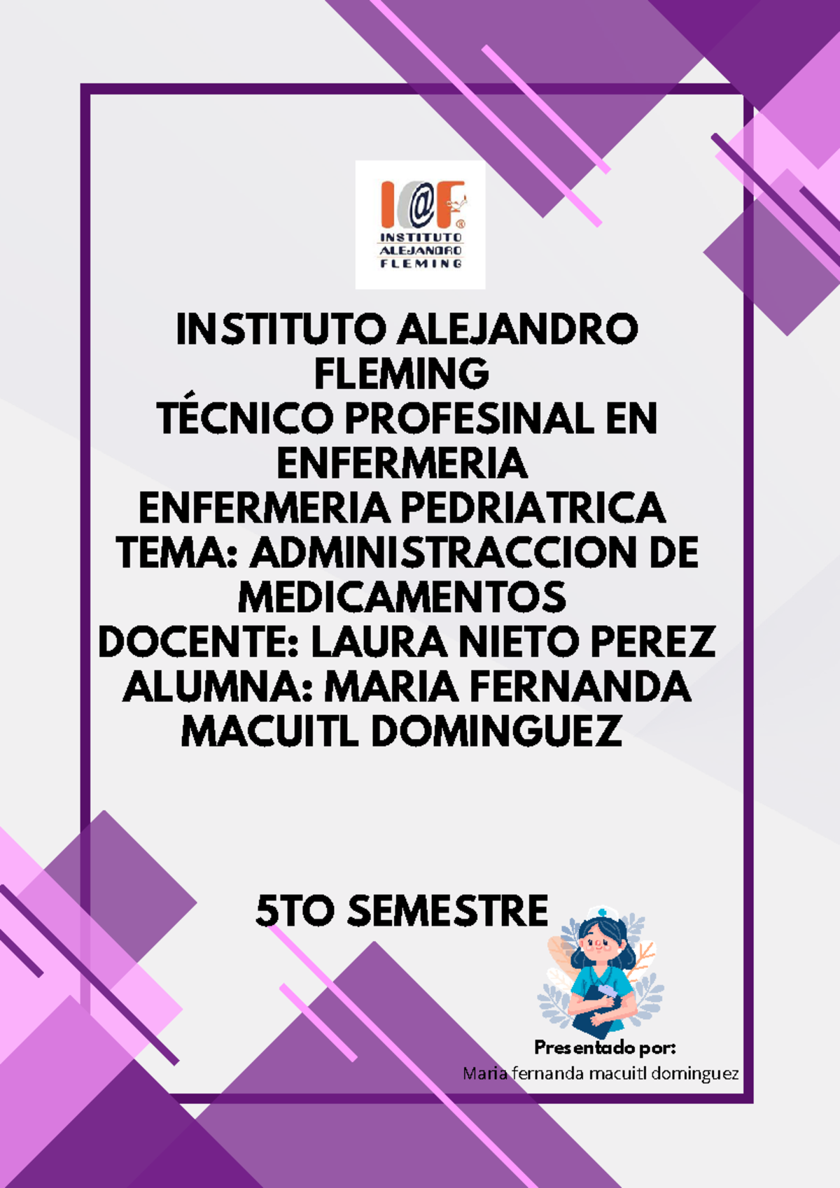 Documento A4 Portada Propuesta de Proyecto Profesional Morado - INSTITUTO ALEJANDRO FLEMING ...