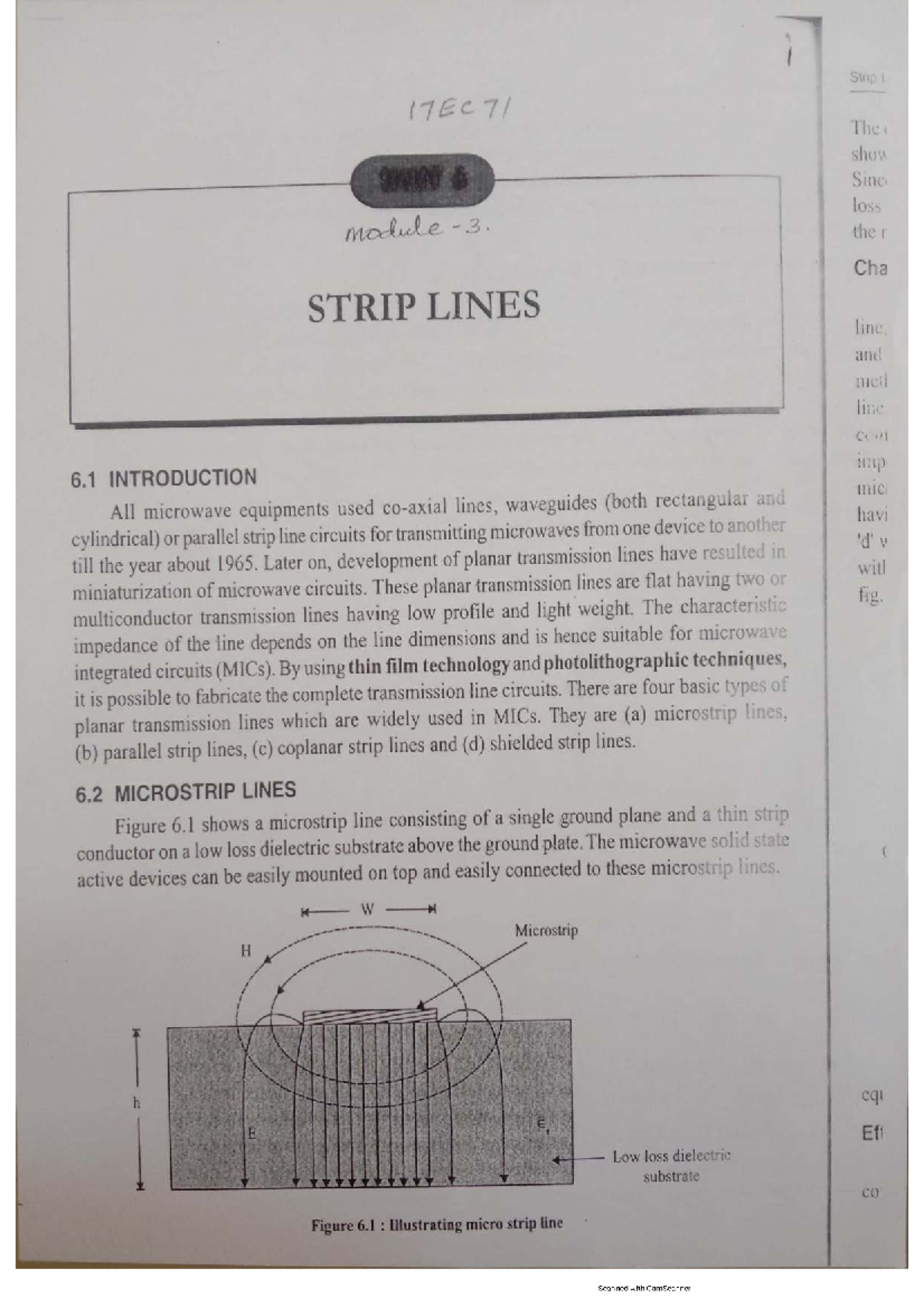 Strip I 17EC71 Microwave Integrated Circuits: Microstrip & Strip Lines ...