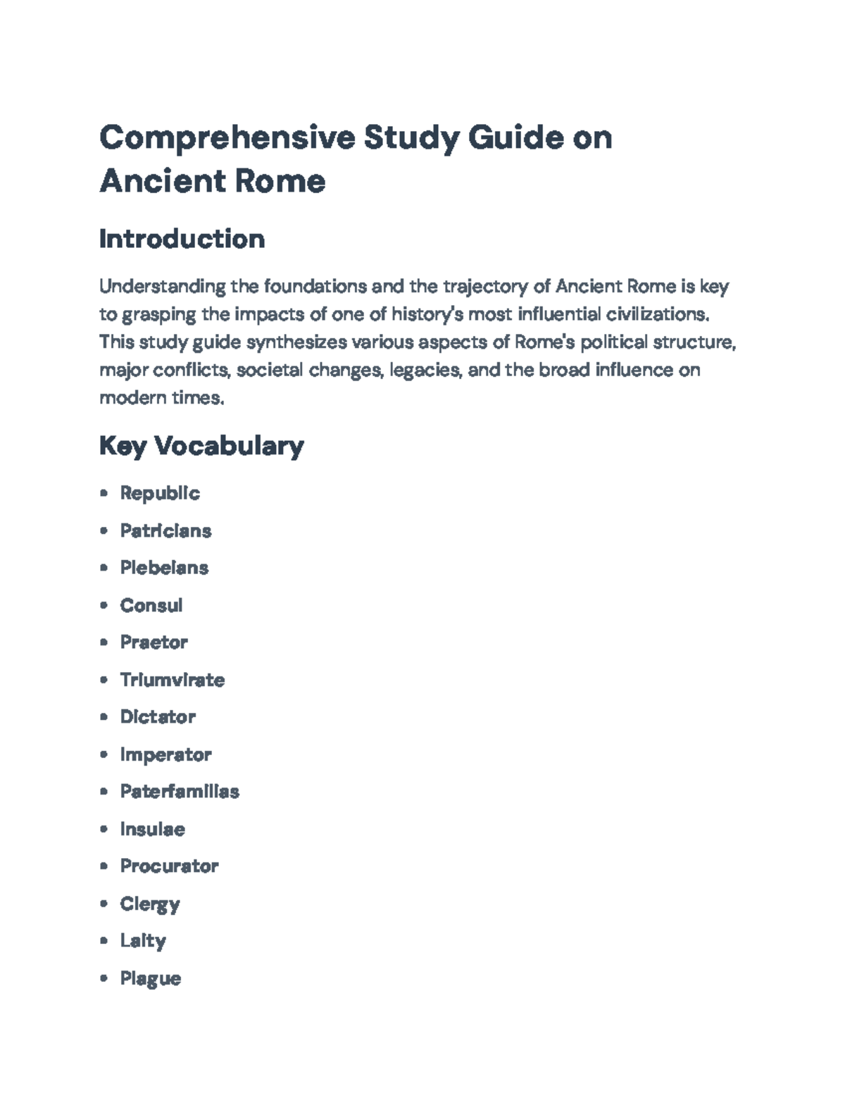 Comprehensive Study Guide on Ancient Rome: Key Themes and Essay Prompts ...