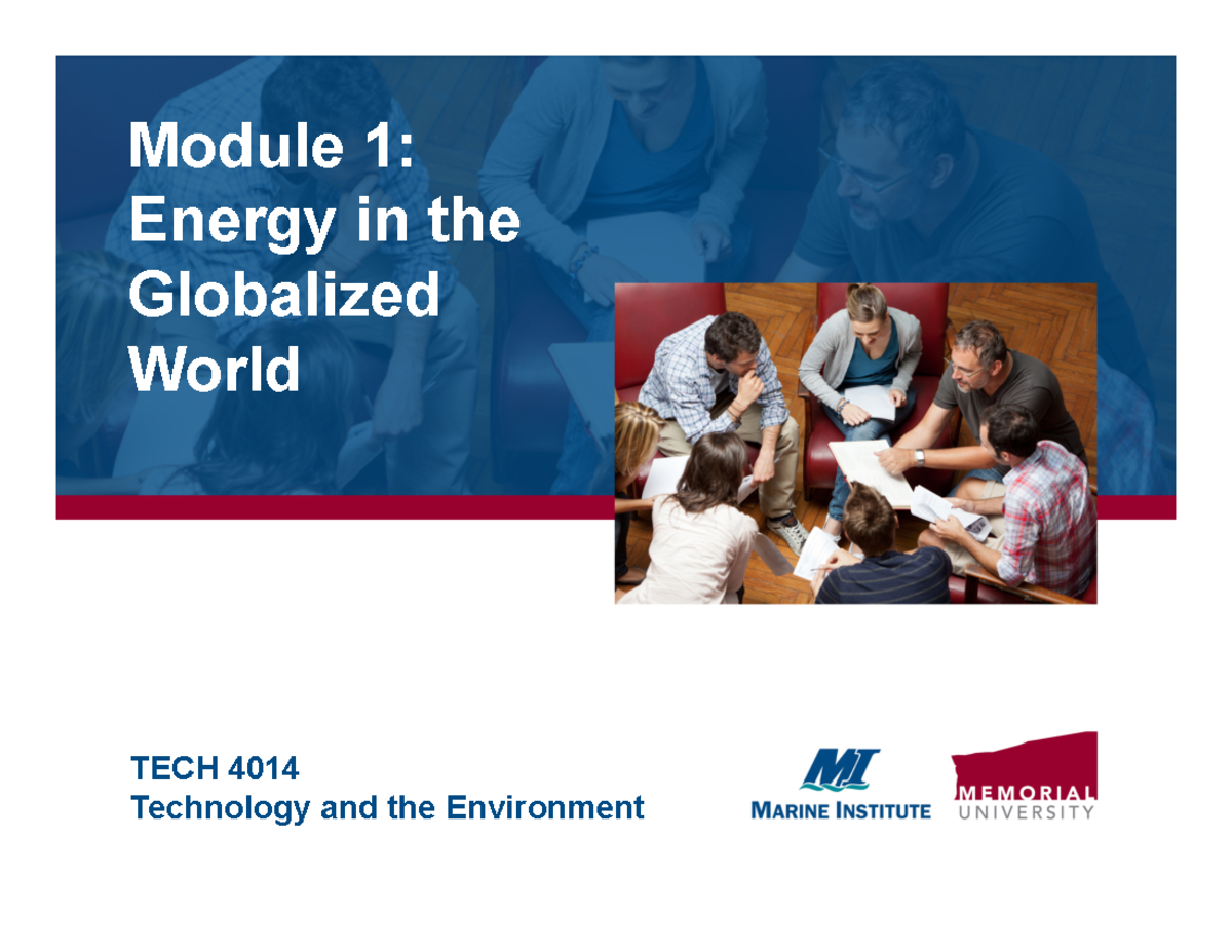 Module 1 - ####### TECH 4014 ####### Technology and the Environment ...