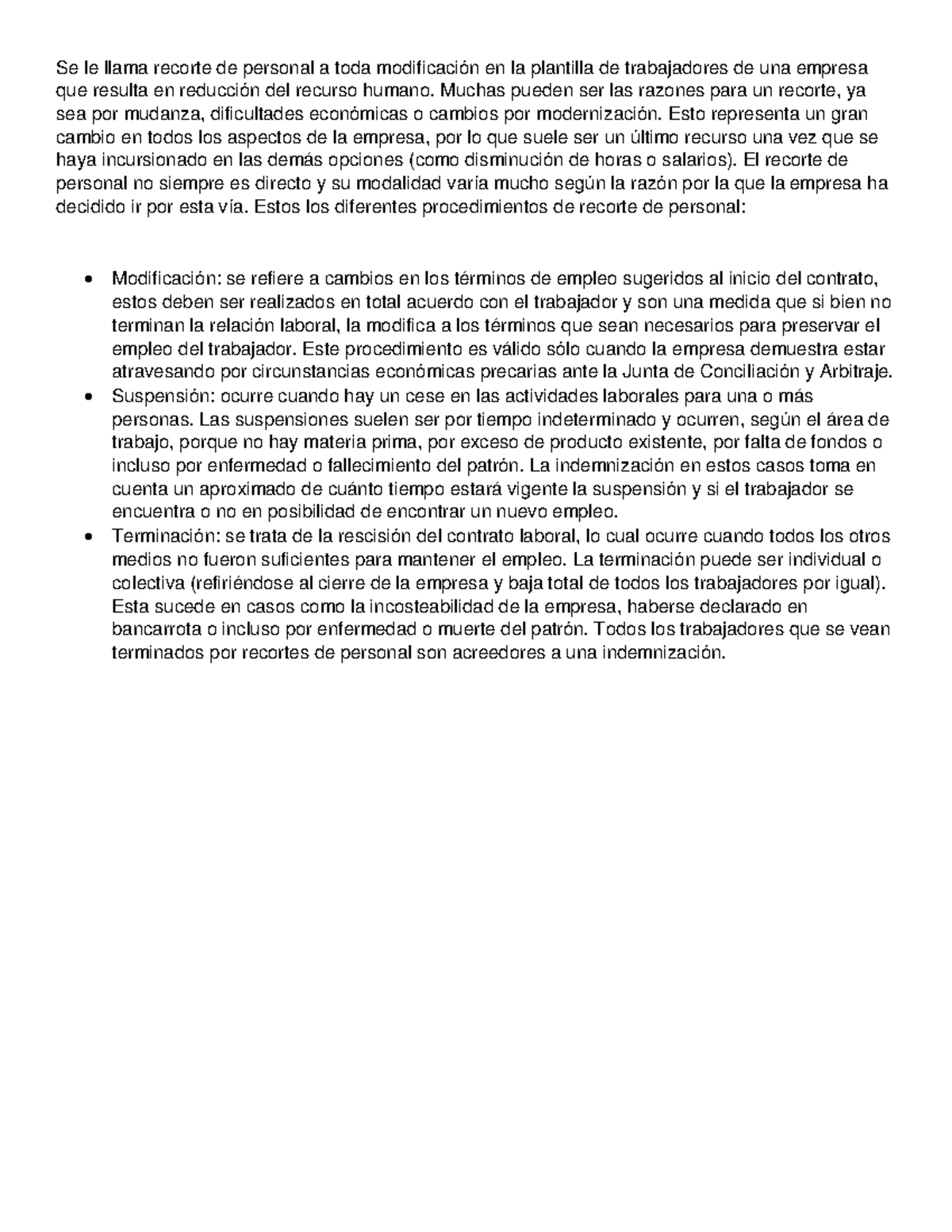 Metodología de Recorte de Personal - Resumen y Procedimientos Clave ...