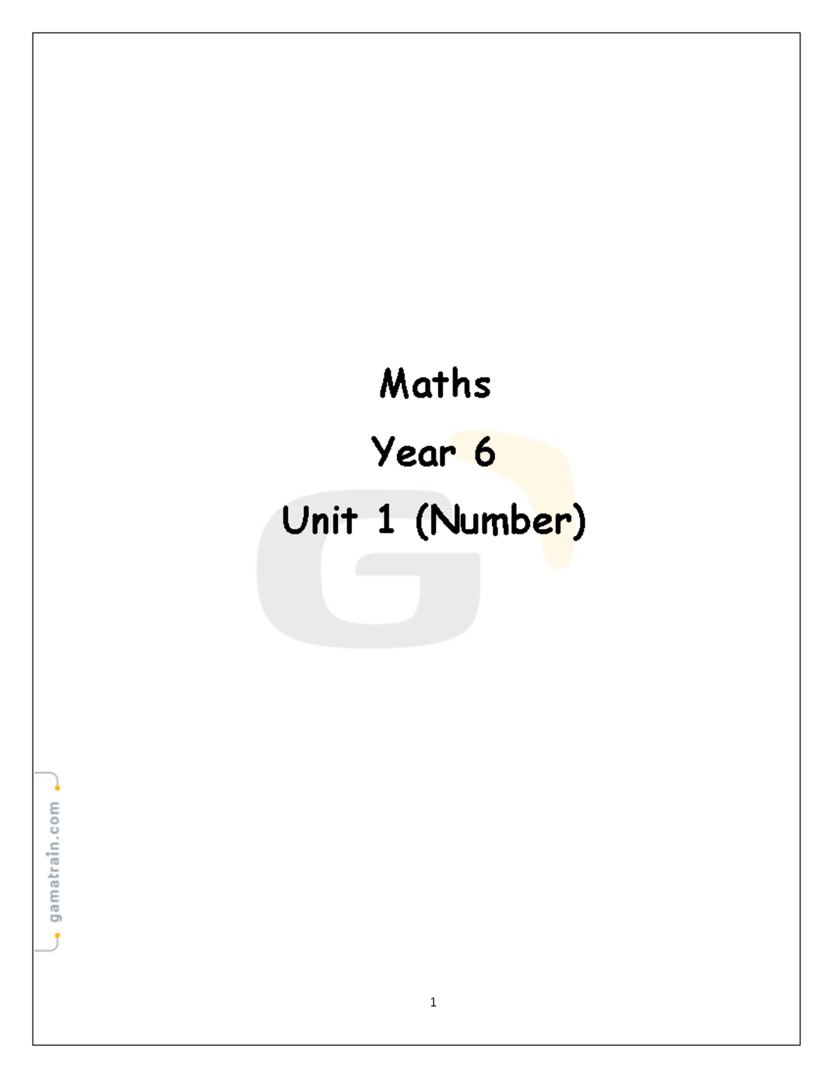 Maths Year 6 Unit 1: Composing, Decomposing & Patterns - Studocu