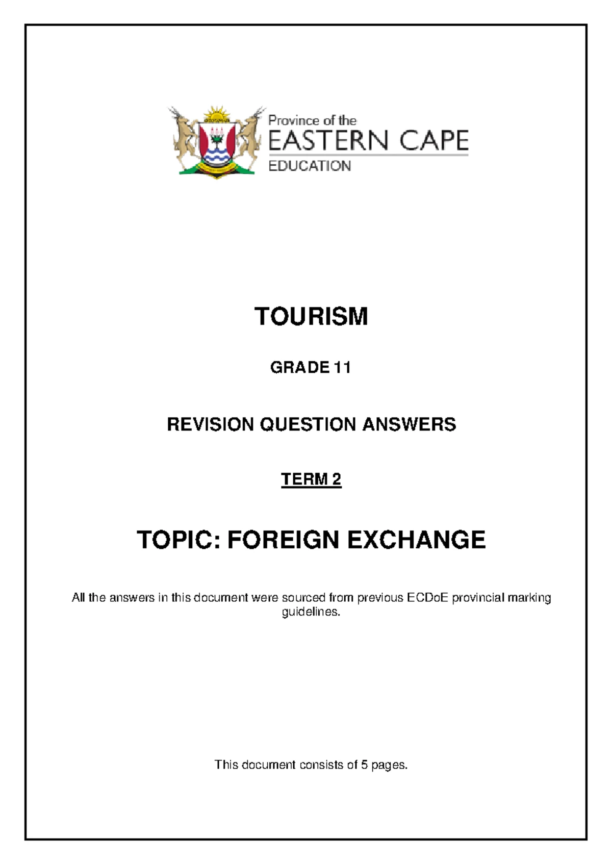 Grade 12 Tourism Exam Paper - Term 1 March 2025 (SOQHAYISA) - Studocu