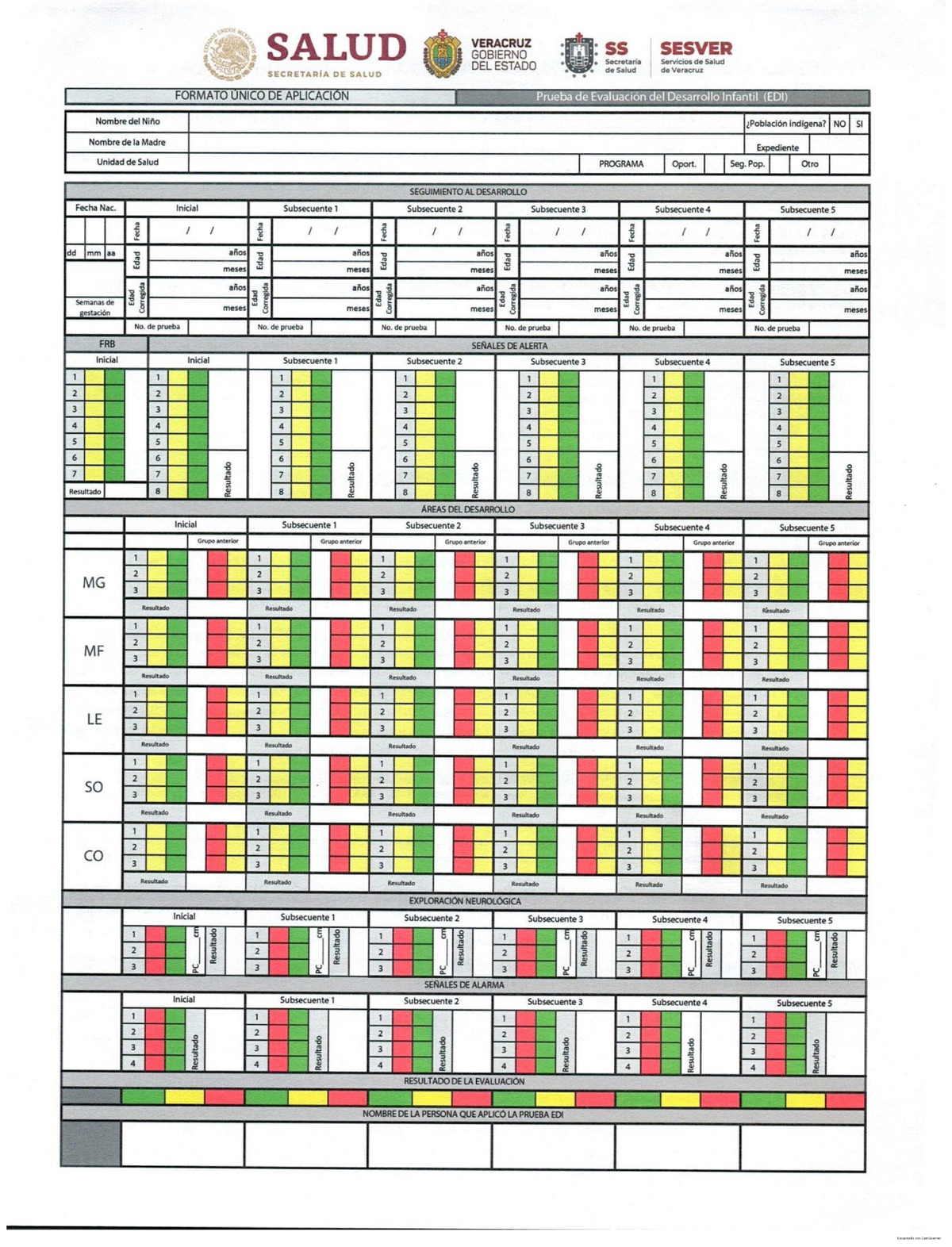 Prueba EDI - Formato de Evaluación del Desarrollo Infantil - Studocu