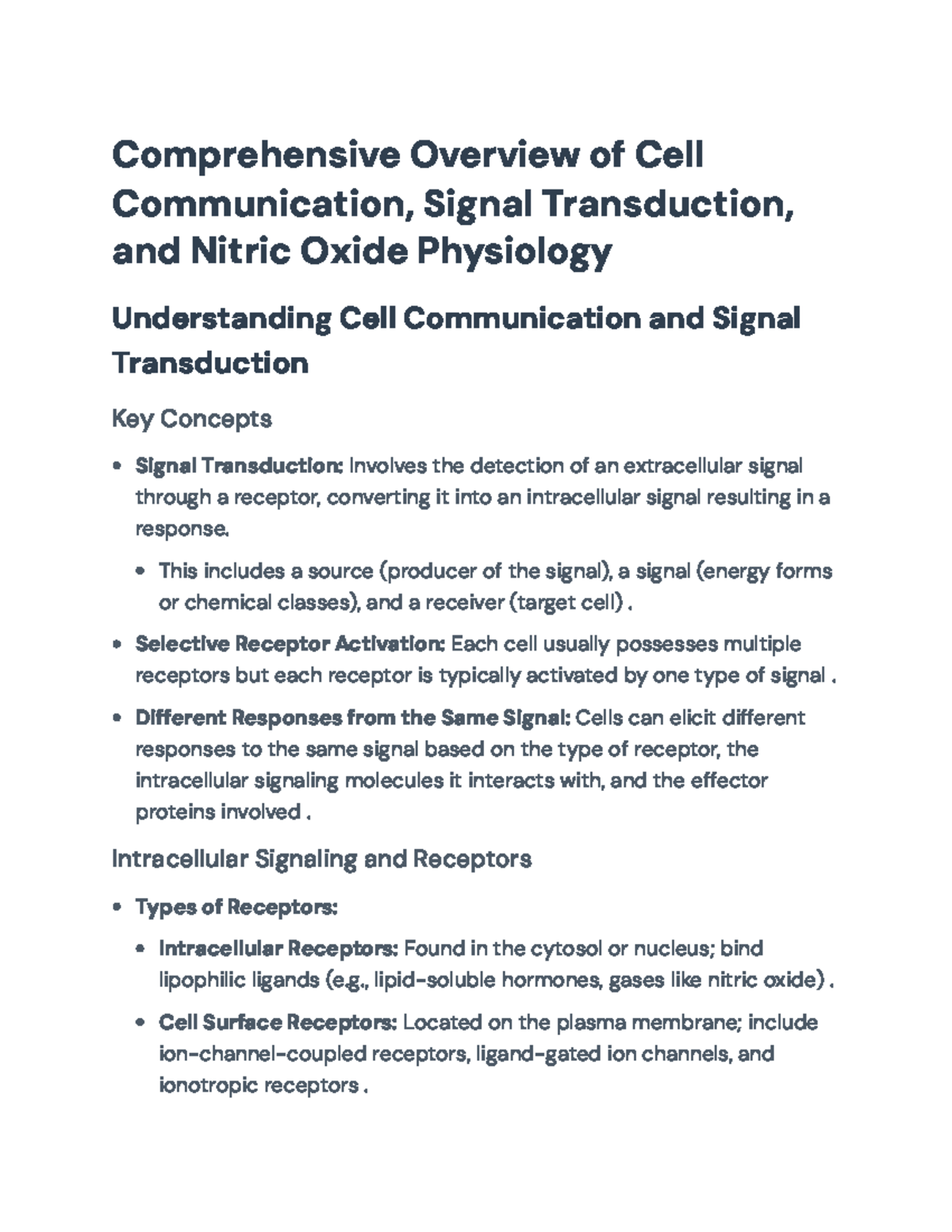 Understanding Cell Communication and Nitric Oxide Signaling in Physiology - Comprehensive ...