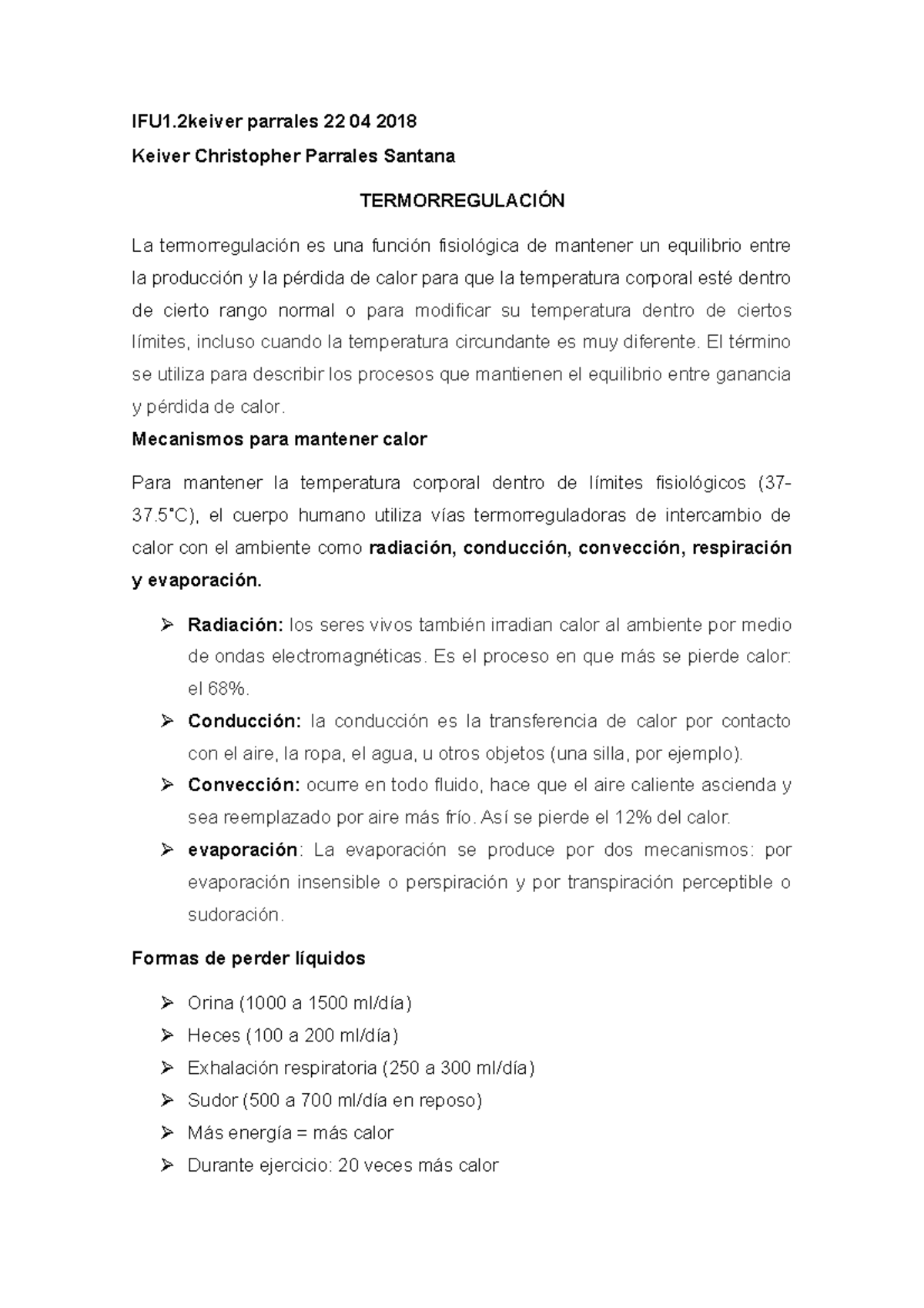 Termorregulación - Apuntes 4.7 - IFU1 parrales 22 04 2018 Keiver ...