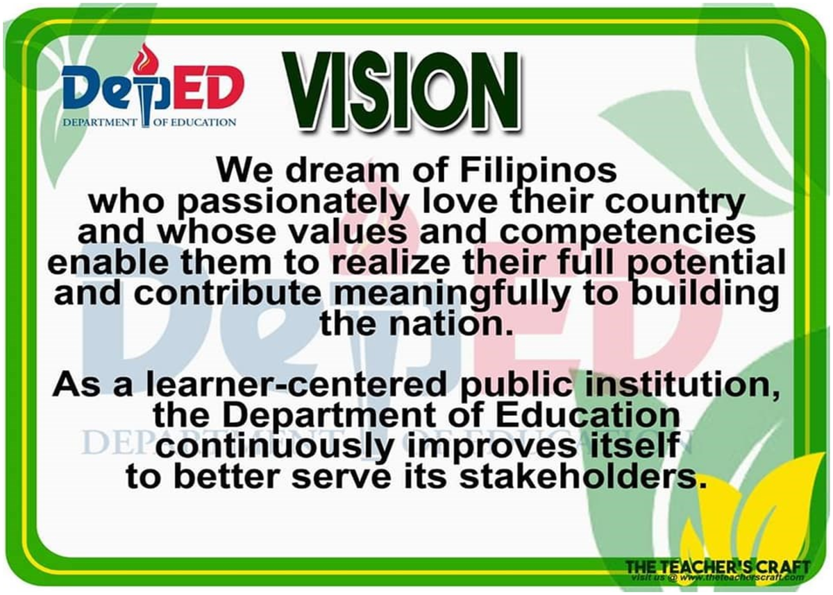 DepED Vision & Mission: Building a Strong Nation Through Education ...