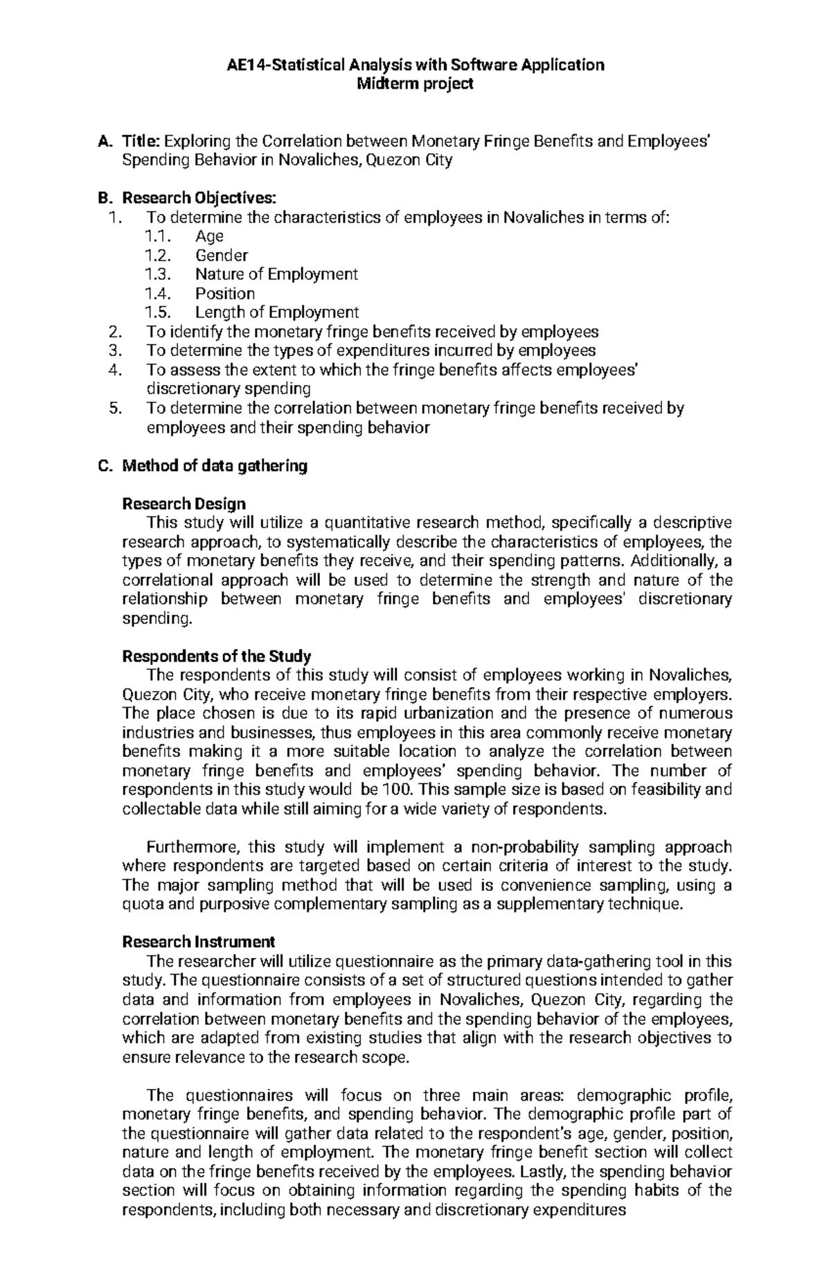 Report Group 10 BSA 2C - Midterm Project 25 - AE14-Statistical Analysis ...