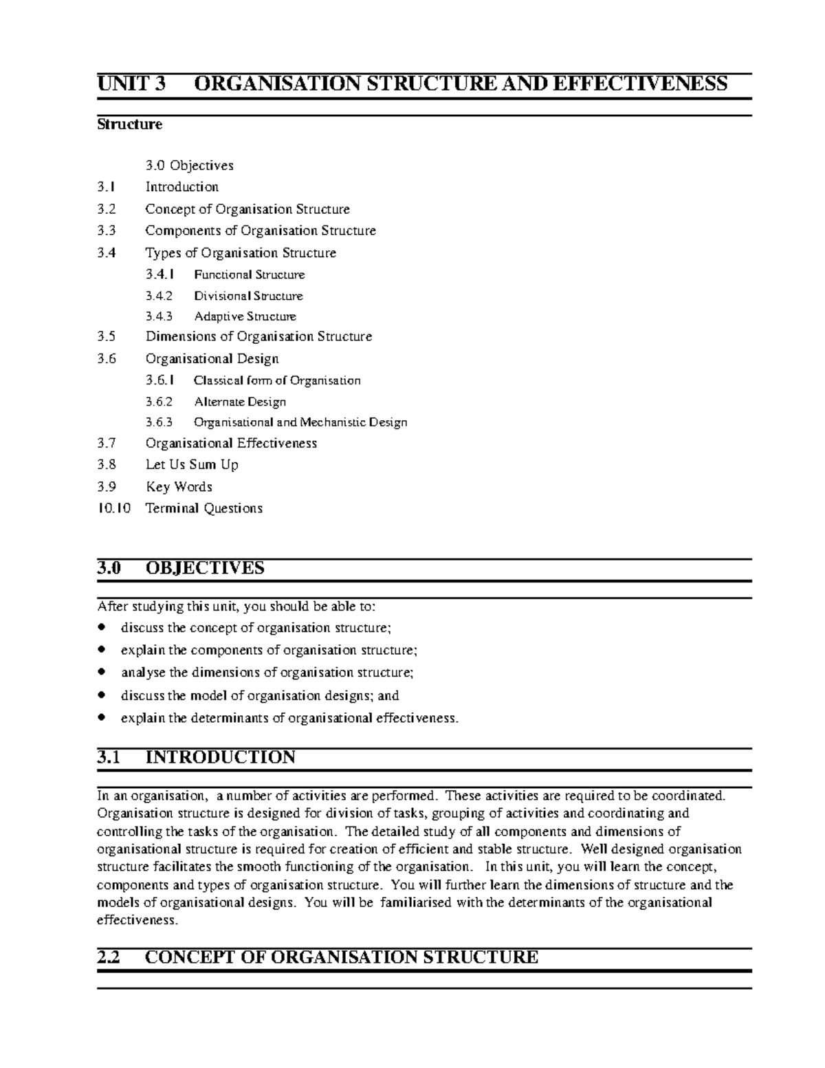 Unit 3: Organizational Structure and Effectiveness Analysis - Studocu