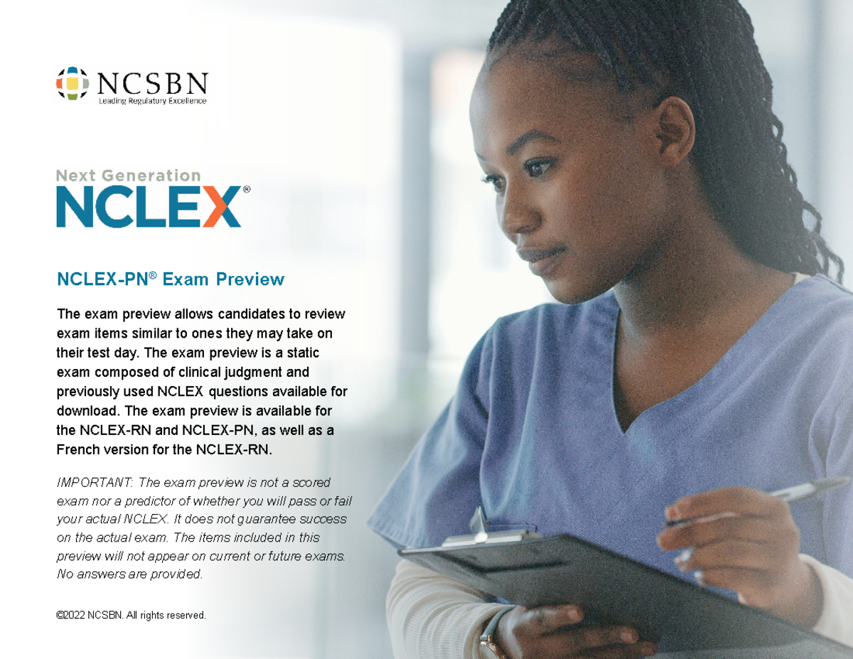 NCLEX-PN Exam Preview for Practice and Review 111722 - Studocu