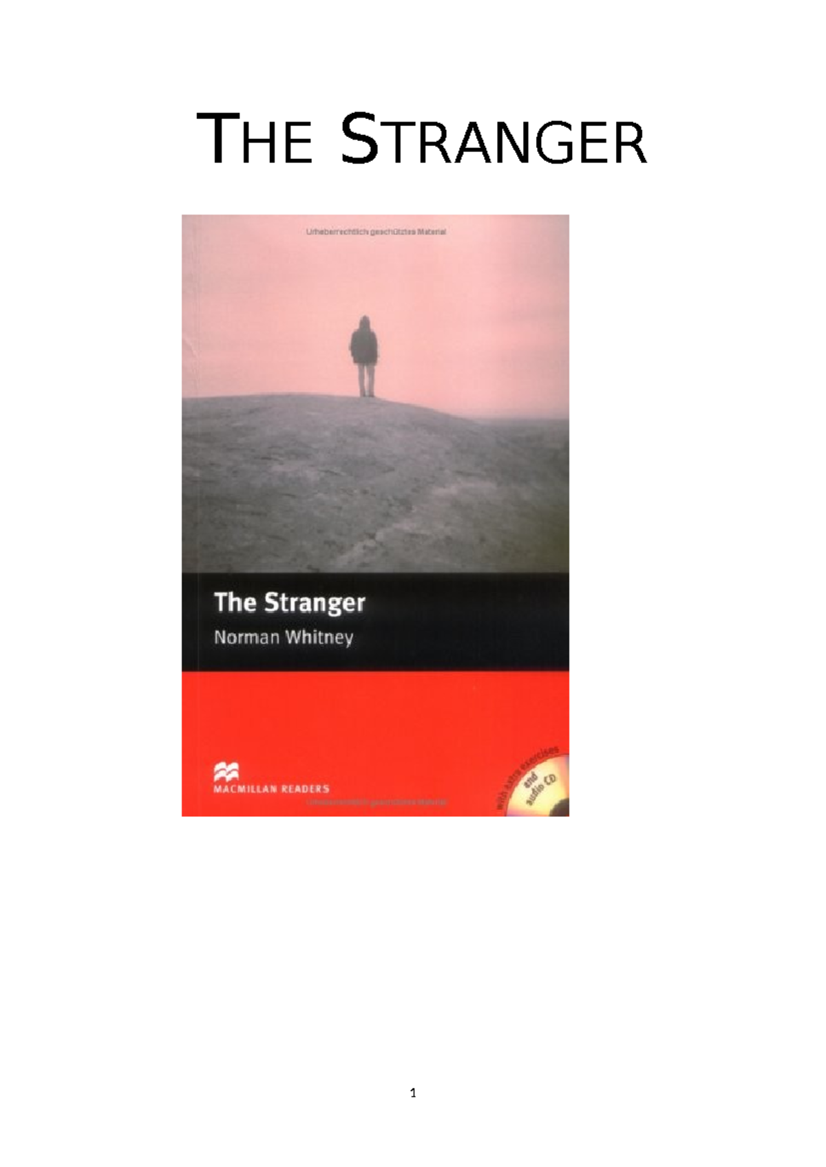 The Stranger 1: Lesson Activities & Character Insights - Studeersnel