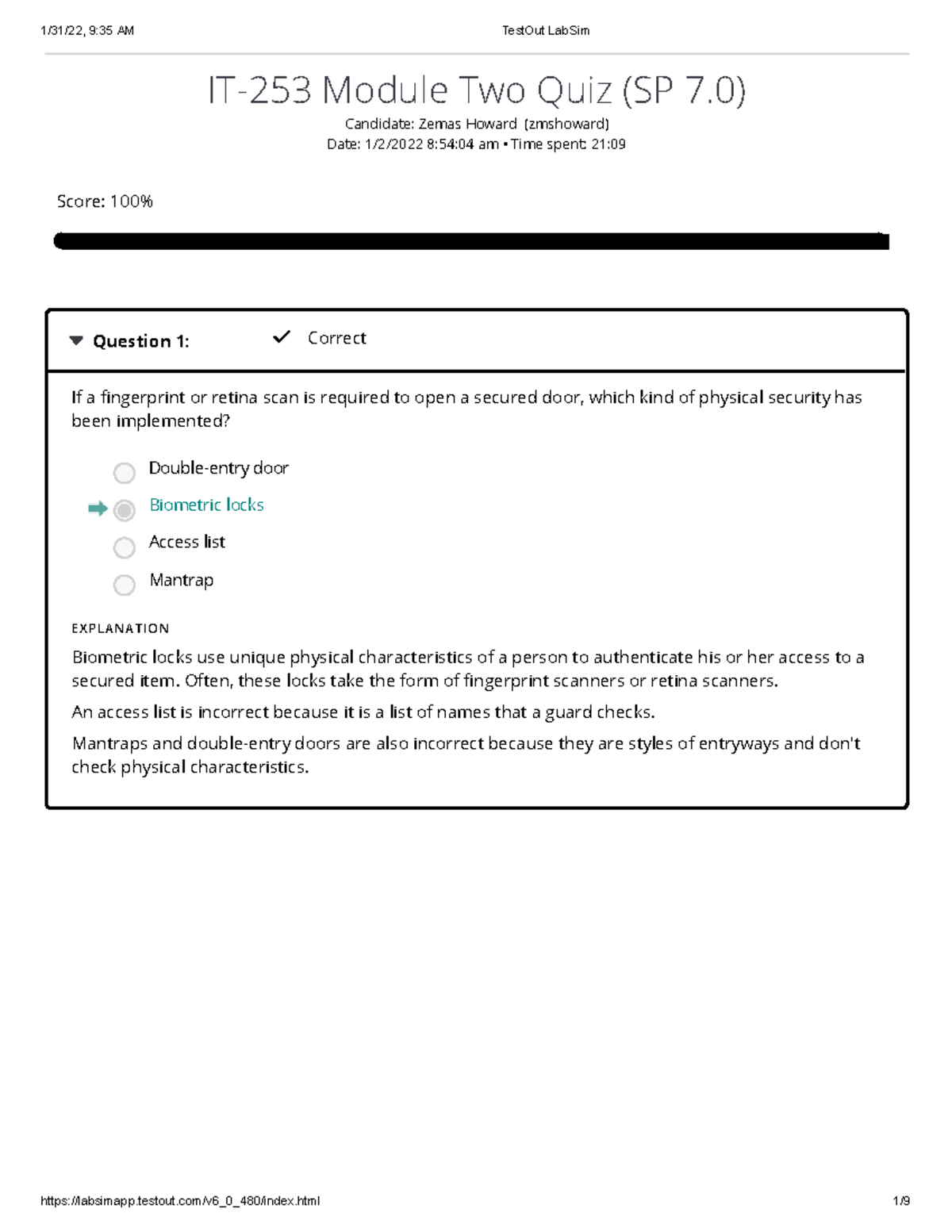 Test Out Module 2 Test - This is a description so the engine will pass ...