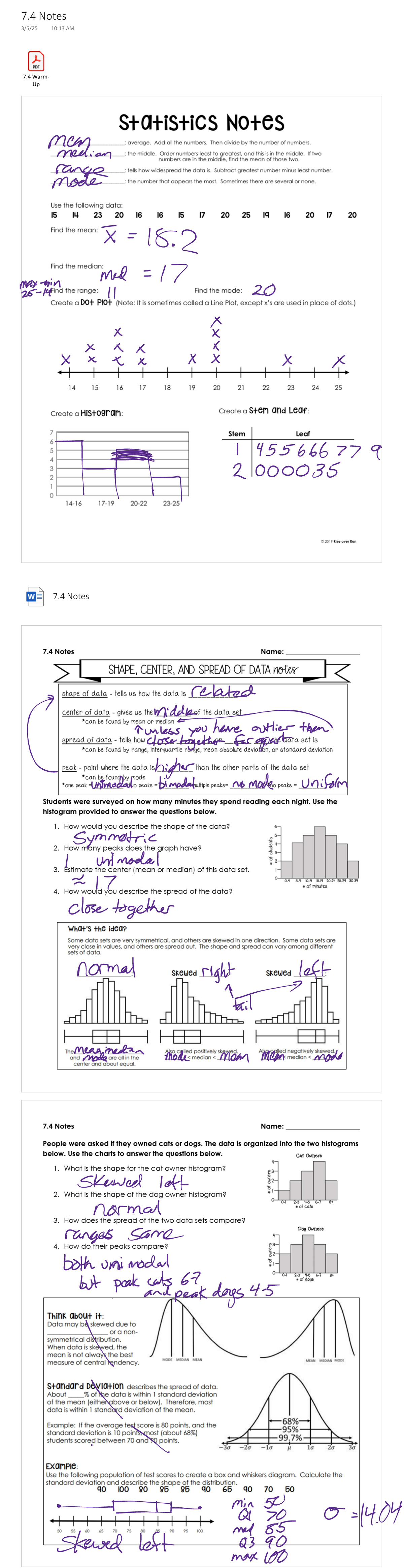 Statistics Notes for Course Code XYZ 101: Analyzing Data Sets - Studocu