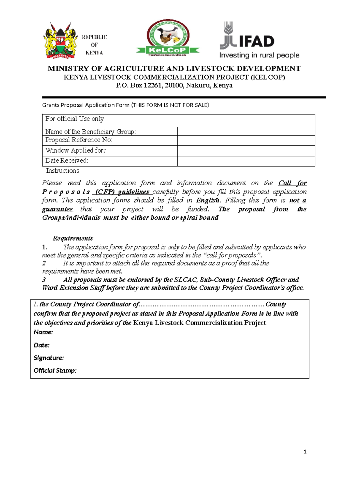 Revised Grant Proposal Application Form for KELCOP - January 2026 - Studocu