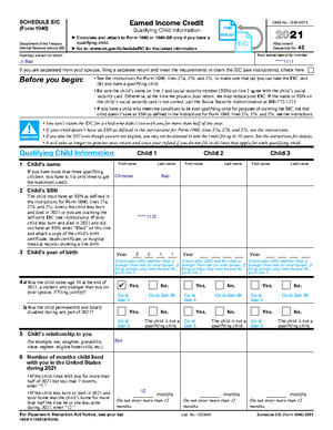 2021 Form 1040 - Here is all of the forms and the short paper needed to ...
