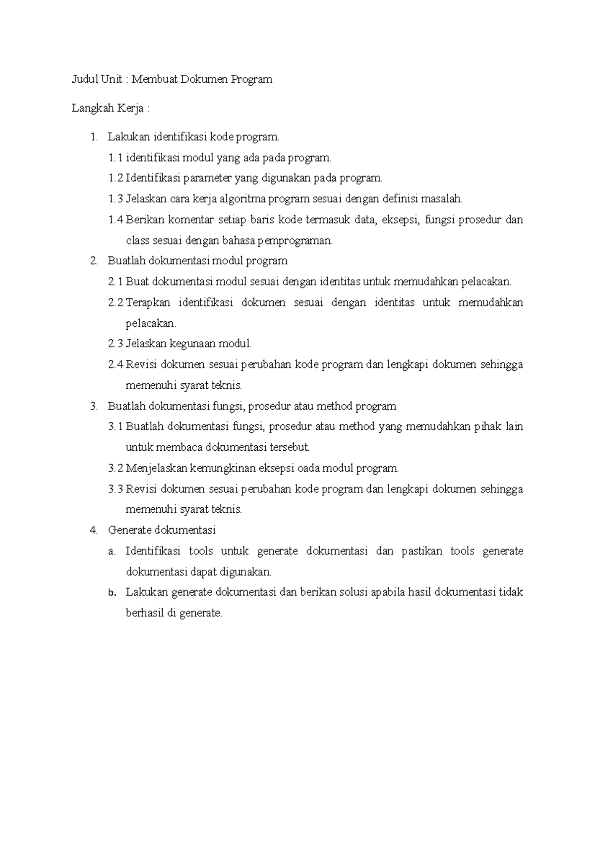 Dokumen Kode Program: Langkah-Langkah Membuat Dokumentasi Program - Studocu