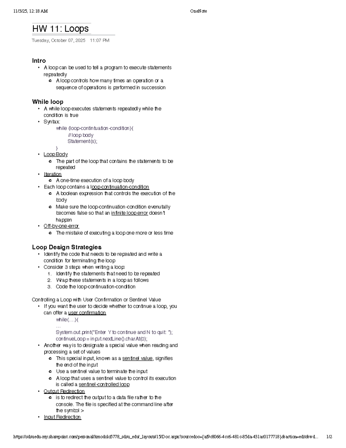 Loops in Programming: HW 11 for CS101 - Fall 2025 - Studocu