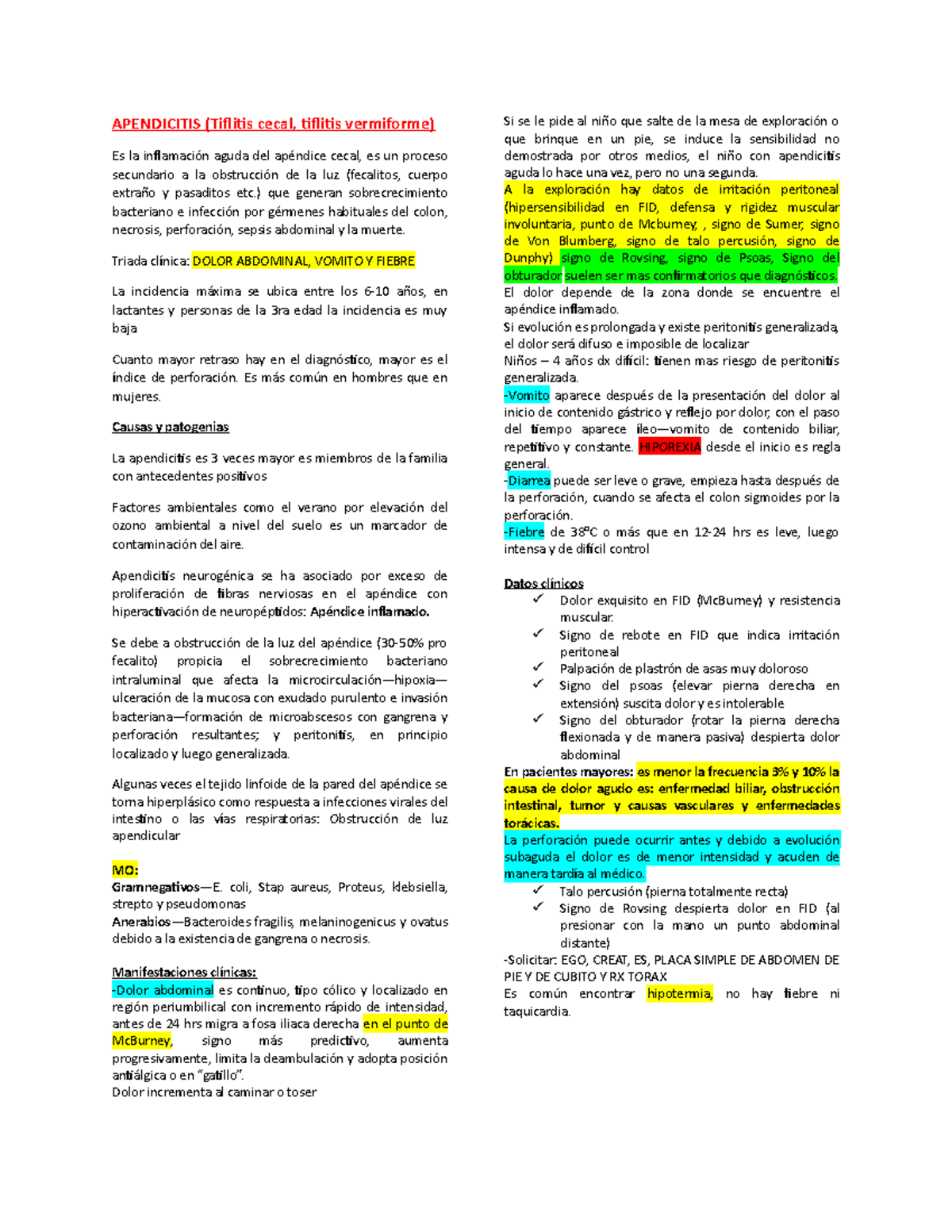 Apendicitis - ,.. - APENDICITIS (Tiflitis cecal, tiflitis vermiforme ...