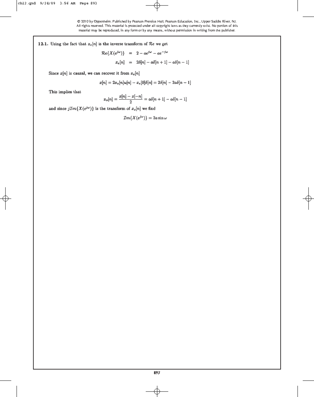 Digital Signal Processing Chapter 12 - © 2010 by Oppenheim. Published by Pearson Prentice Hall ...