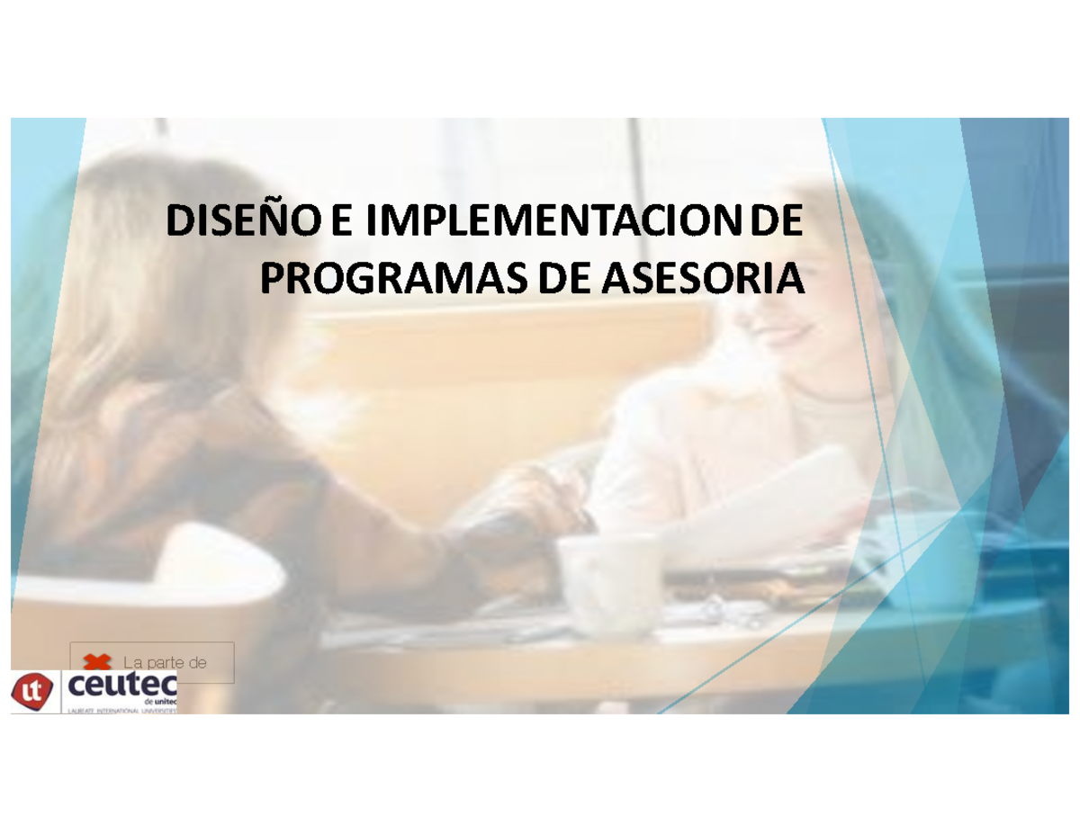 Diseño e Implementación de Programas de Asesoría: Guía Completa - Studocu