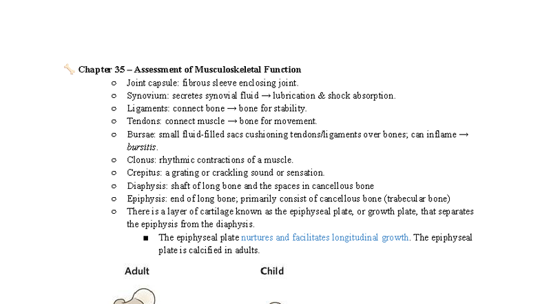 NUR 303 - Chapters 35-37: Musculoskeletal Function & Disorders Overview ...
