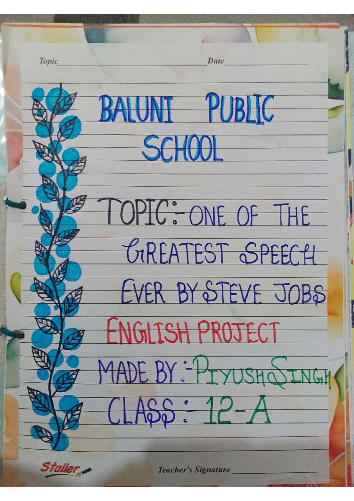 ENGLISH PROJECT: The Greatest Speech Ever by Steve Jobs - Studocu