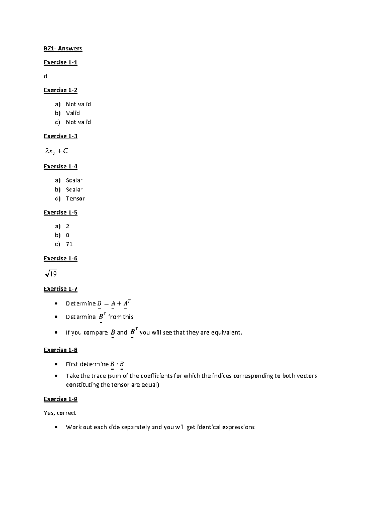 BZ1-Answers - BZ1-Answers - BZ1- Answers Exercise 1- 1 d Exercise 1- 2 ...